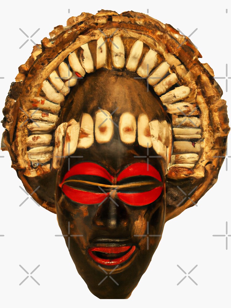 "African Dan Tribal Mask" Sticker for Sale by NaomiGTZP | Redbubble