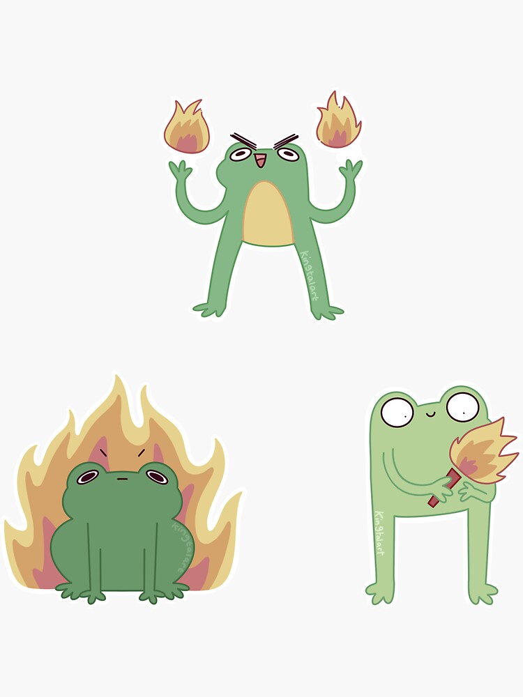 "Arson Frog Sticker Pack" Sticker for Sale by kingtalart | Redbubble