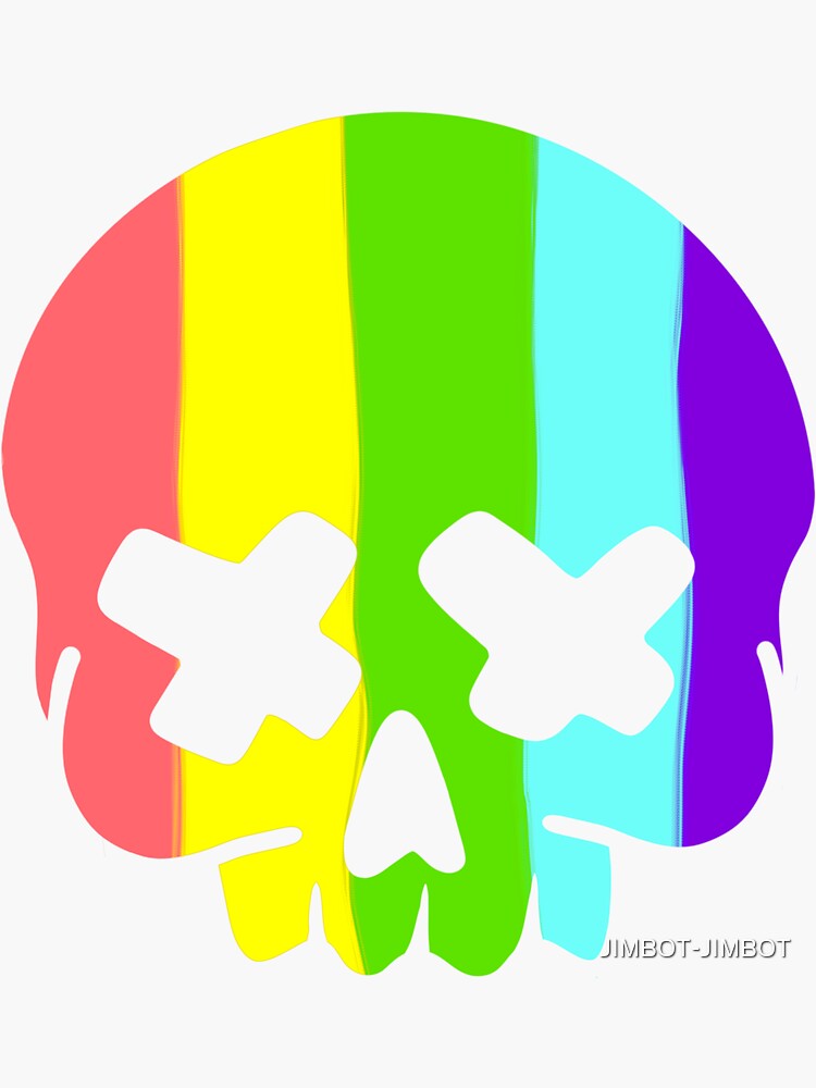 "Rainbow Skull" Sticker for Sale by JIMBOT-JIMBOT | Redbubble