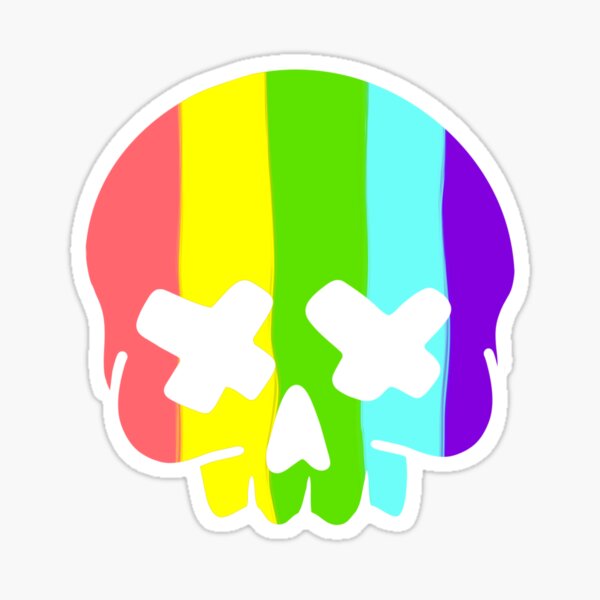 "Rainbow Skull" Sticker for Sale by JIMBOT-JIMBOT | Redbubble
