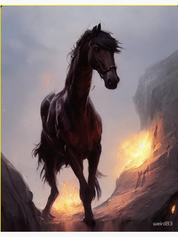 " fire horse flames magic smoke fog ranch painting sparks embers skinny ...