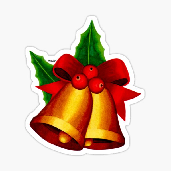 "Christmas Bells" Sticker for Sale by artelu-cr | Redbubble