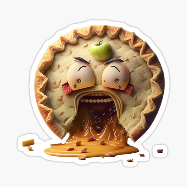 "Angry Melting Apple Pie" Sticker for Sale by TranMuse | Redbubble