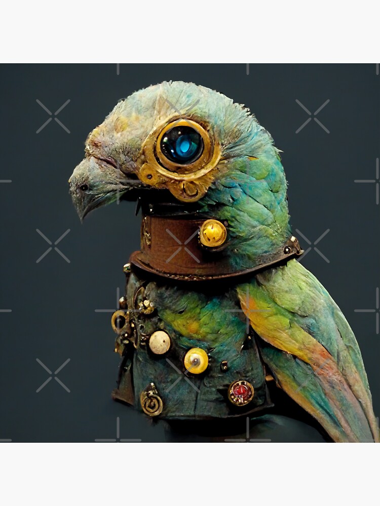 "Steampunk Bird (Parrot)" Sticker for Sale by DrB100 | Redbubble