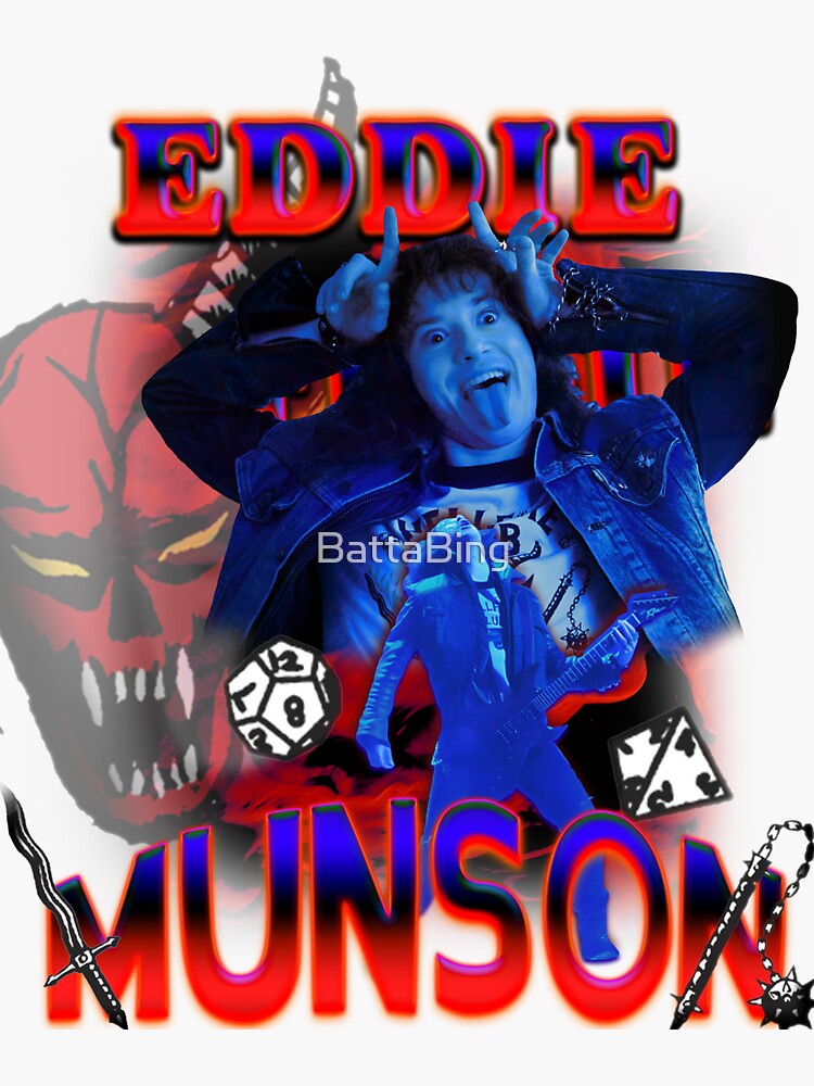 "Eddie Munson - Stranger Things 4 Vintage Bootleg" Sticker for Sale by ...