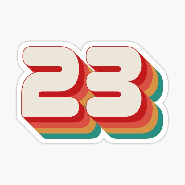 "Number 23" Sticker for Sale by Texterns | Redbubble