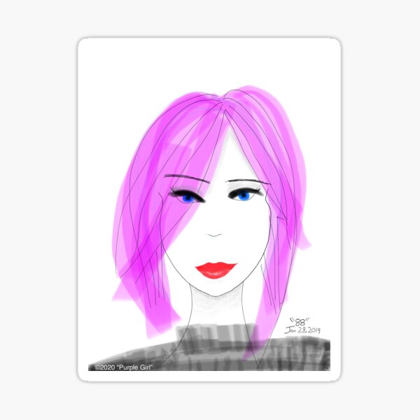 "Purple Girl" Sticker for Sale by FickleBrook-Ink | Redbubble