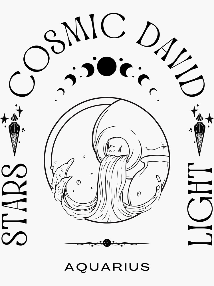 "DAVID NAME: DAVID ZODIAC SIGN AQUARIUS DESIGN." Sticker for Sale by ...