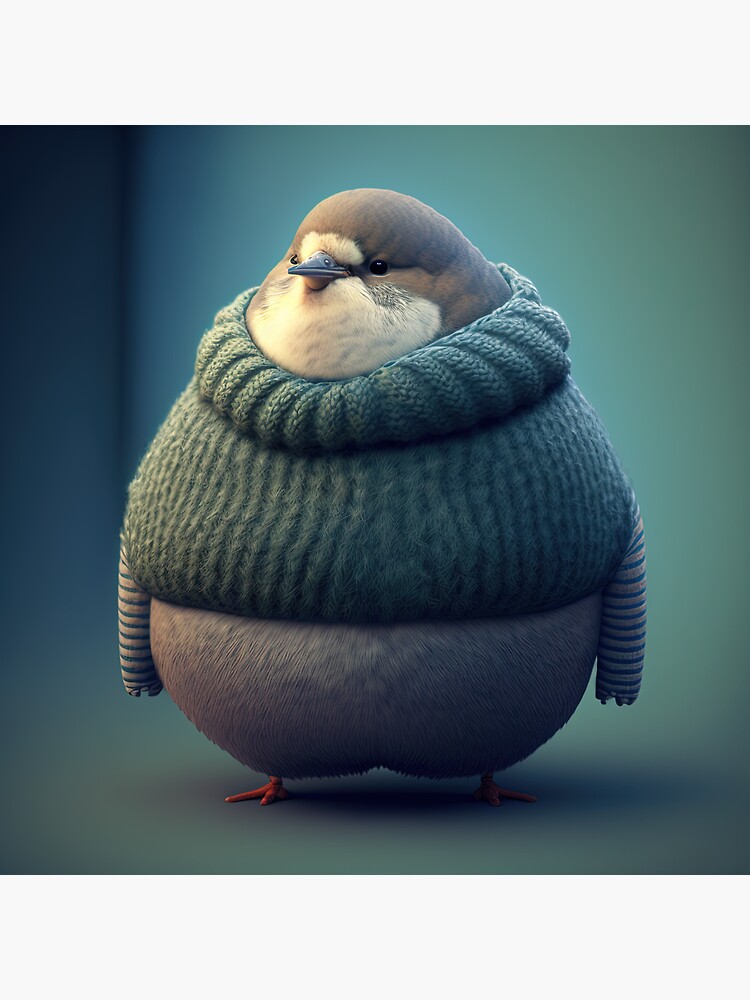 "Burly Bird Keeping Warm" Sticker for Sale by Softagon | Redbubble