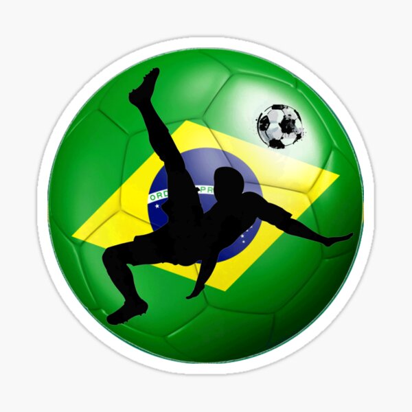 "Soccer Brazil Bicycle Kick Brasil" Sticker for Sale by PhraseQuantum ...
