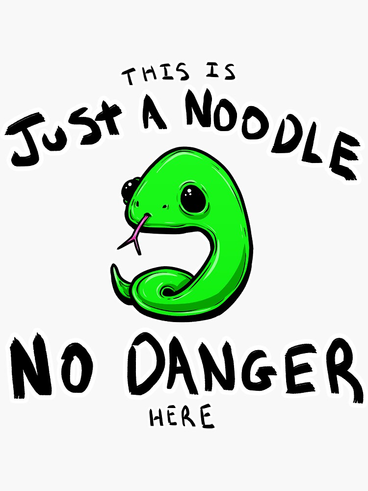 "No Danger Noodle Snake" Sticker for Sale by BobbyMillsArt | Redbubble