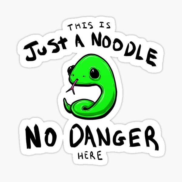 "No Danger Noodle Snake" Sticker for Sale by BobbyMillsArt | Redbubble