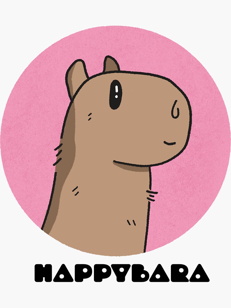 "Happybara" Sticker for Sale by ItsPatLonergan | Redbubble