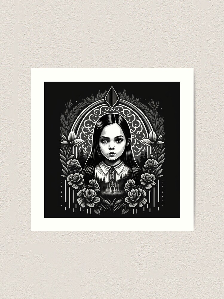 "Wednesday Addams Black And White Portrait" Art Print for Sale by ...