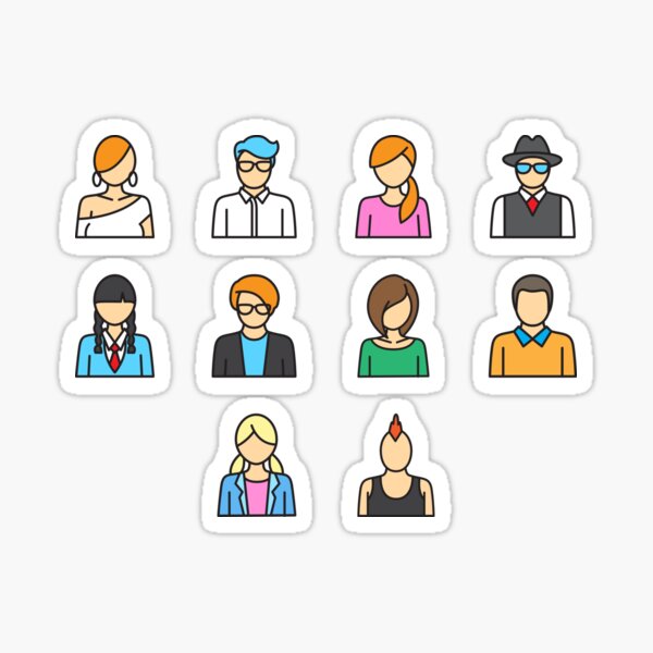 "Young People Avatar" Sticker for Sale by stikitot | Redbubble