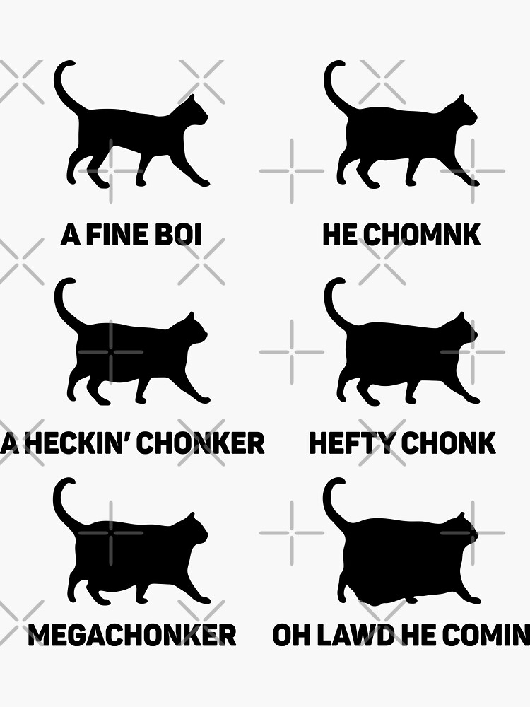 "Chonk Cat Chart" Sticker for Sale by PearlDolan | Redbubble