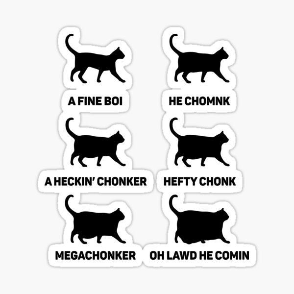 "Chonk Cat Chart" Sticker for Sale by PearlDolan | Redbubble