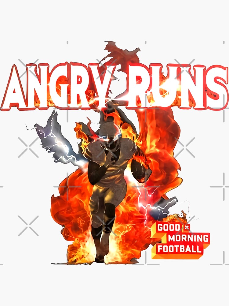 "Angry Runs, Good Morning Football" Sticker for Sale by Whathetalk ...