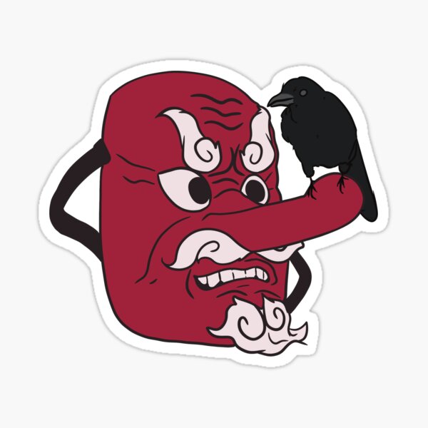 "Tengu Mask" Sticker for Sale by Sakuradochi | Redbubble