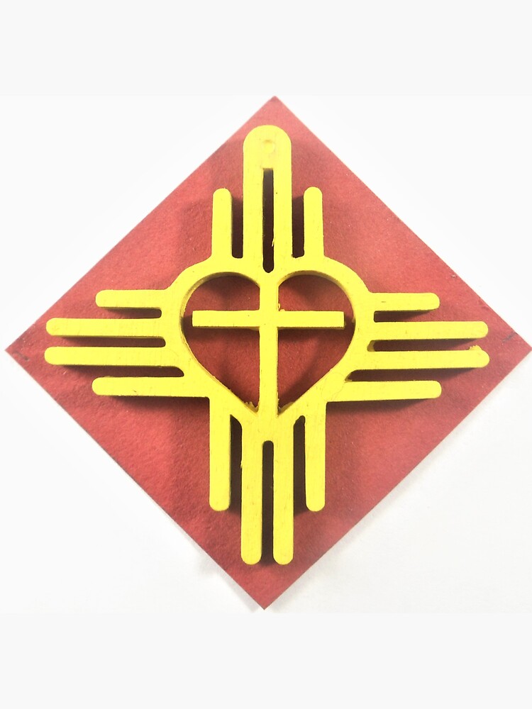 "New Mexico Love Zia Symbol with Cross" Sticker for Sale by valleerose | Redbubble