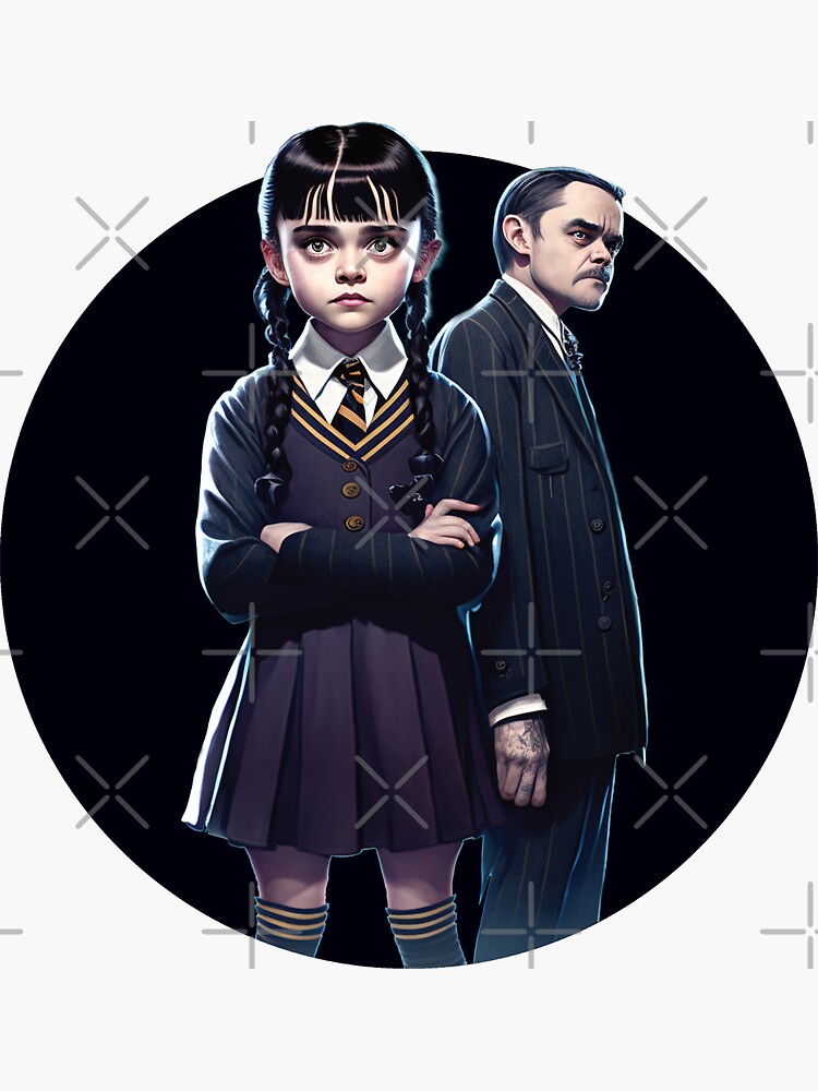 "Wednesday and Gomez Addams" Sticker for Sale by CerebralWizard | Redbubble