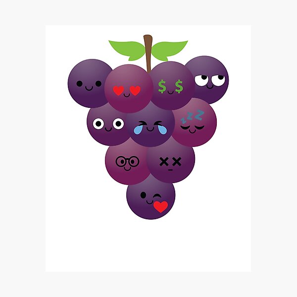 "Grape Emoji " Photographic Print by HippoEmo | Redbubble