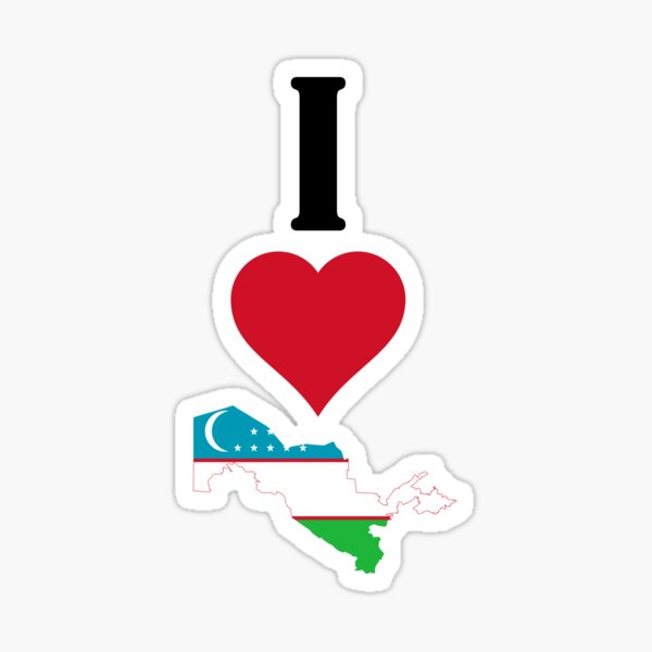 "I Love Uzbekistan Vertical I Heart Uzbek National Flag Map" Sticker ...