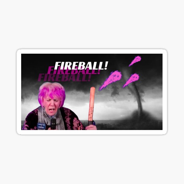 "Fireball!" Sticker for Sale by BlemishedBlots | Redbubble