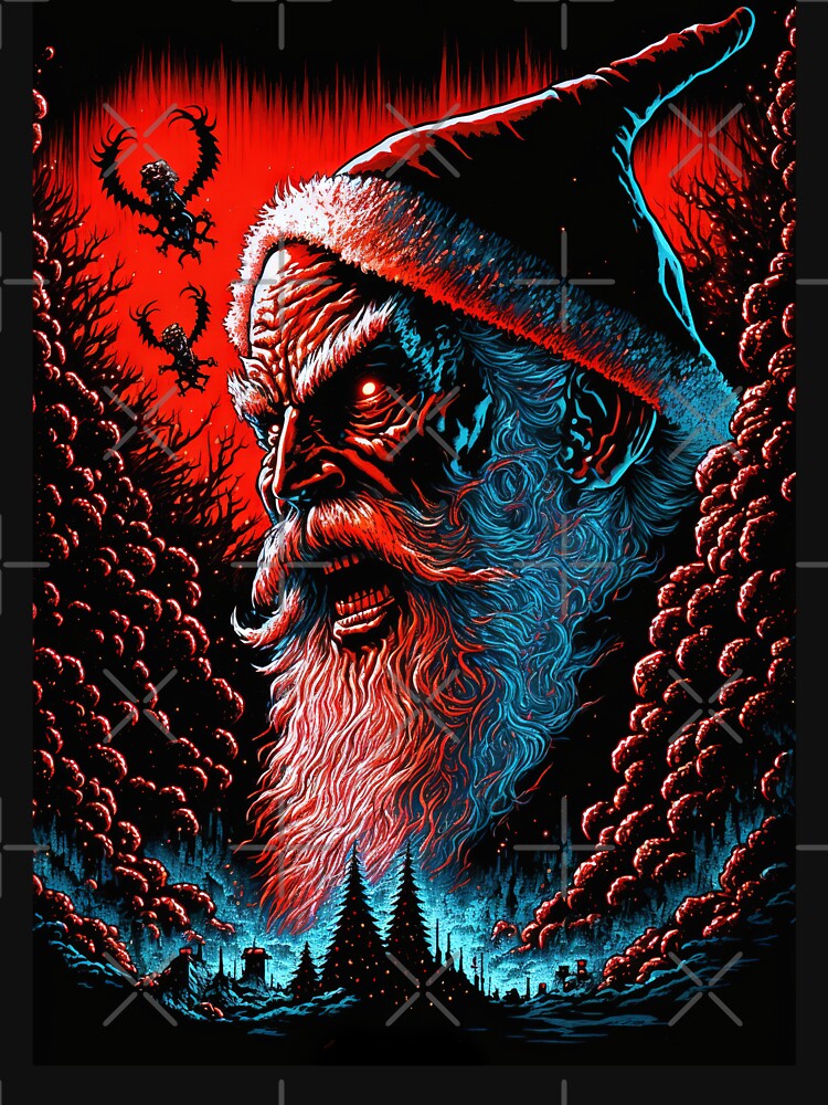 "Evil Santa Metal Christmas T-shirt" Essential T-Shirt for Sale by ...
