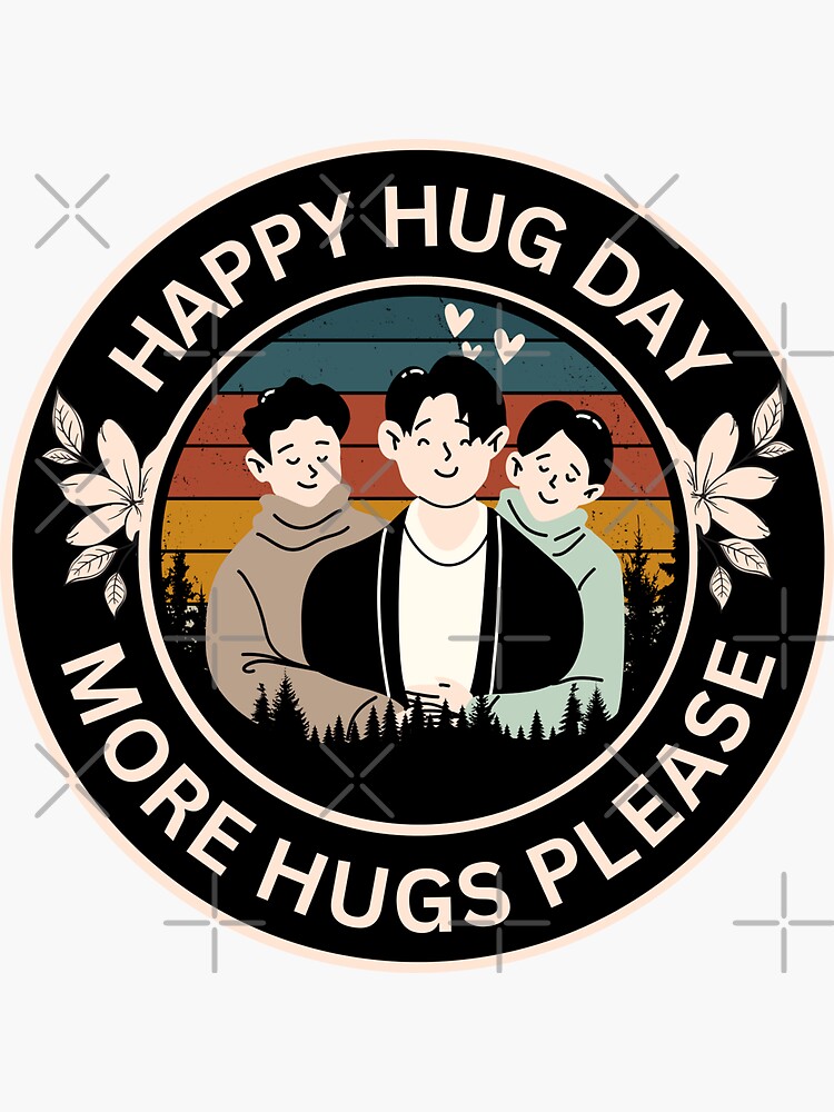 "national hugging day-friends hugging" Sticker for Sale by CatDogBFF ...
