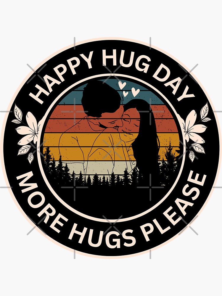 "national hugging day-couple hugging" Sticker for Sale by CatDogBFF ...