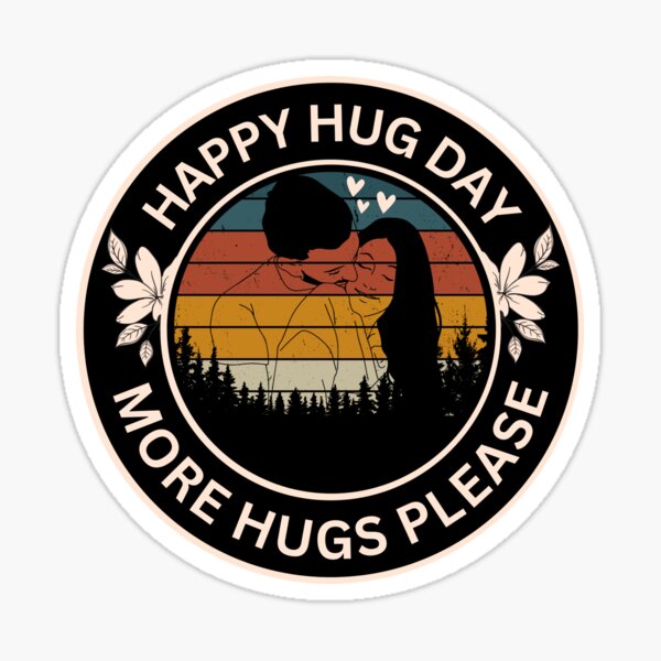 "national hugging day-couple hugging" Sticker for Sale by CatDogBFF ...