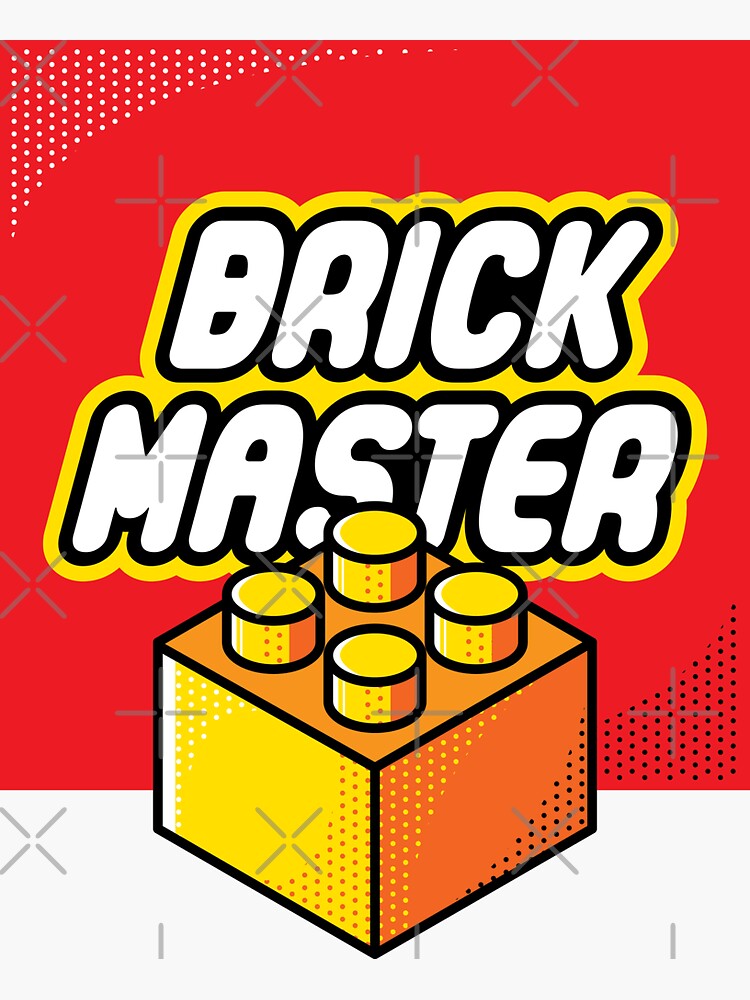 "Brick Master Cartoon Toy Brick with backround" Sticker for Sale by HsinStore | Redbubble