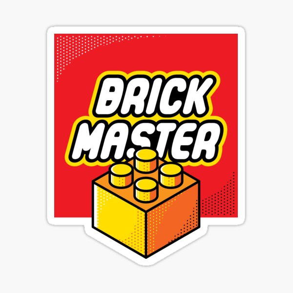 "Brick Master Cartoon Toy Brick with backround" Sticker for Sale by ...