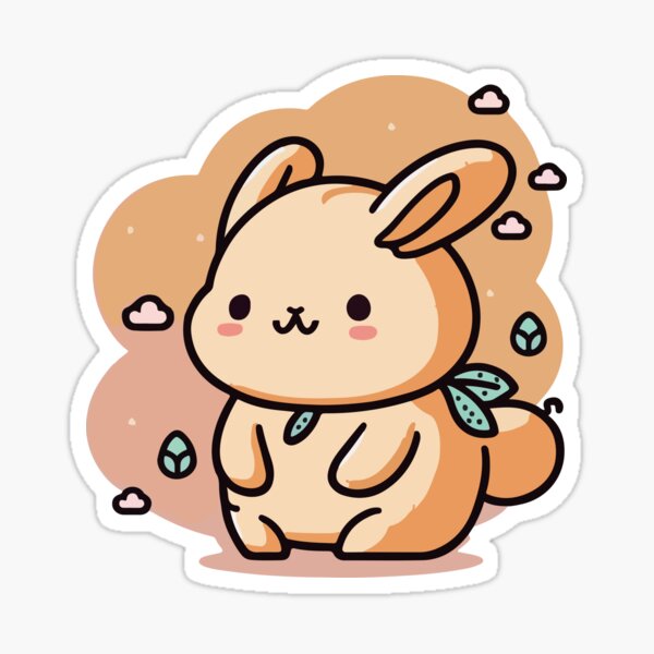 "Cute Chinese New year Rabbit Leaves" Sticker for Sale by ...