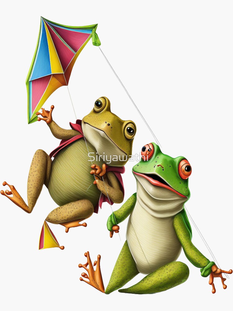 " Frog And Toad Are Friends Flying A Kite" Sticker for Sale by ...