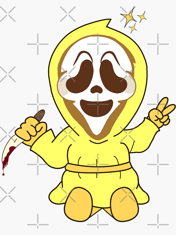 "Cute Yellow Ghostface Art" Sticker for Sale by ArtByNoName | Redbubble