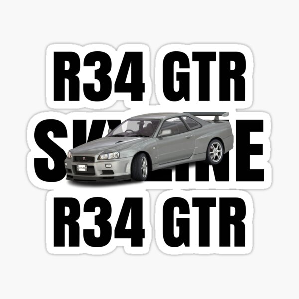 "R34 Skyline GTR" Sticker for Sale by MOTOSHIFT | Redbubble