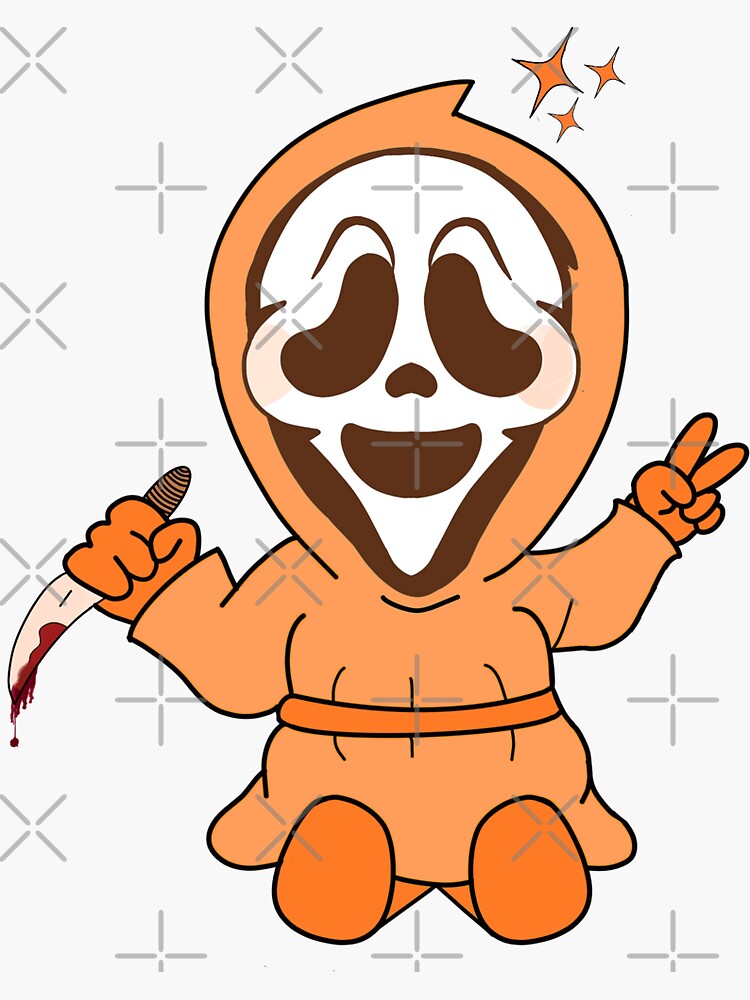 "Cute Orange Ghostface Art" Sticker for Sale by ArtByNoName | Redbubble