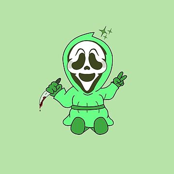 "Cute Green Ghostface Art" Art Board Print for Sale by ArtByNoName ...