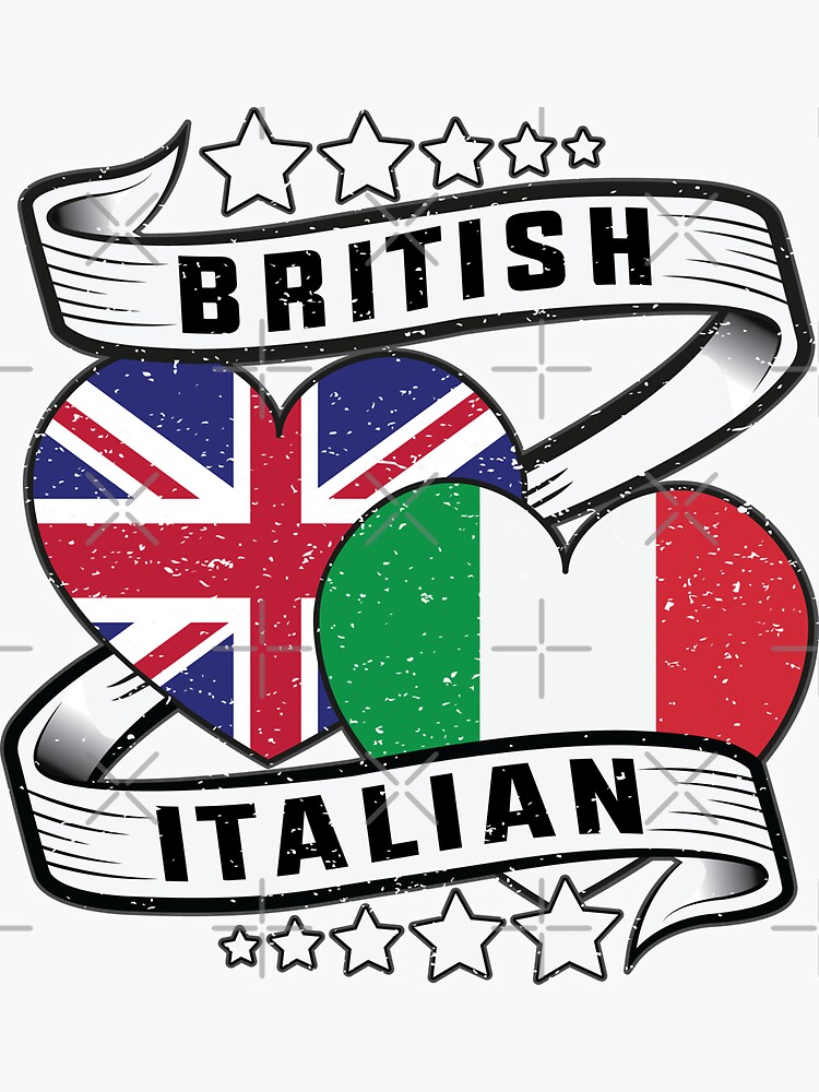 "British and Italian shirt Half British and Half Italian flag" Sticker ...