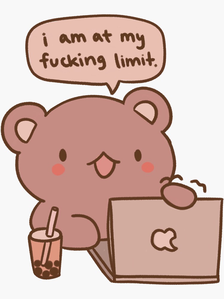 "Stressed Bear" Sticker for Sale by chocobora | Redbubble