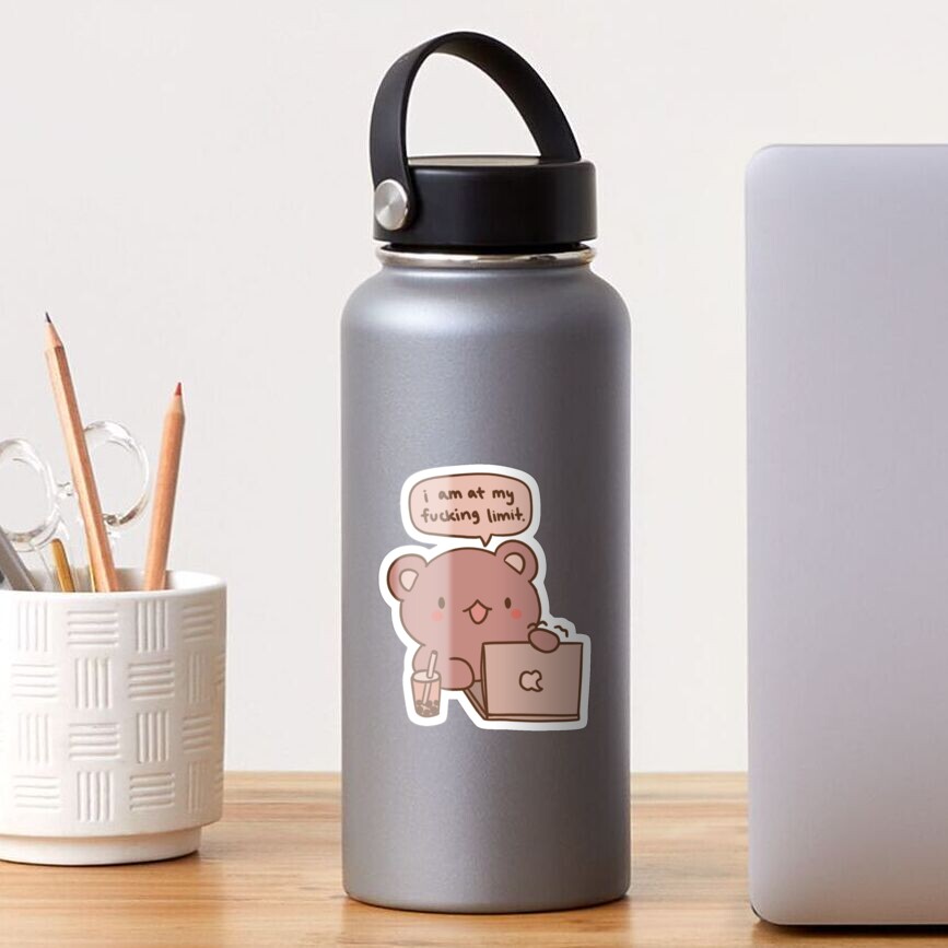 "Stressed Bear" Sticker for Sale by chocobora | Redbubble