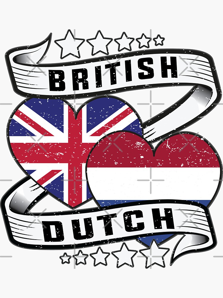 "British and Dutch shirt Half British and Half Dutch flag" Sticker for ...