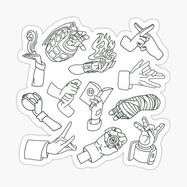 "Hero Hands Green" Sticker for Sale by DigiMURR | Redbubble
