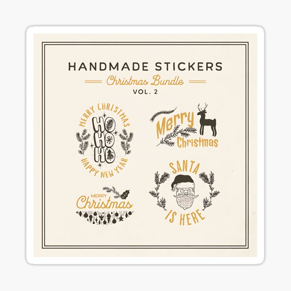 "Christmas Handmade Stickers Vol.2" Sticker for Sale by ClosetBundle ...