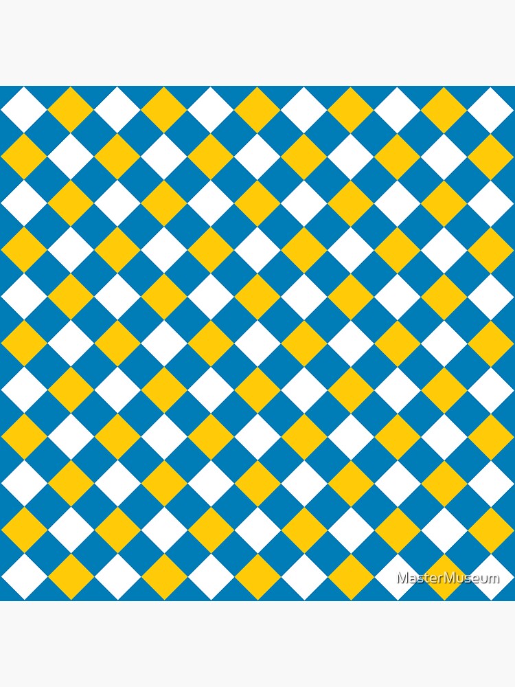 "White, Blue and Yellow Flag Wisconsin Checkerboard" Sticker for Sale ...