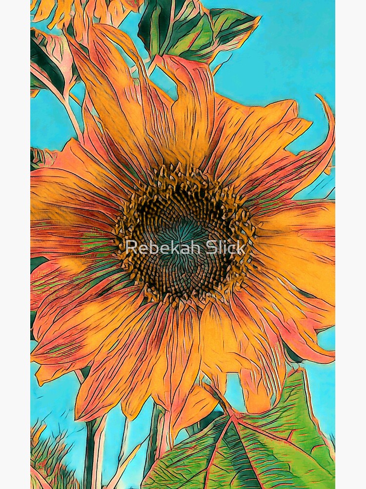 "Sunflower - Burnt Orange" Sticker for Sale by Rebekah-Slick | Redbubble