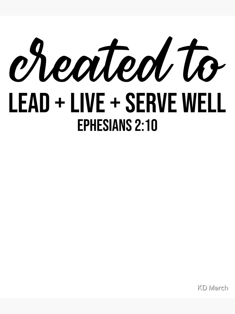 Póster «Creado para liderar vivir y servir bien Cita cristiana positiva ...