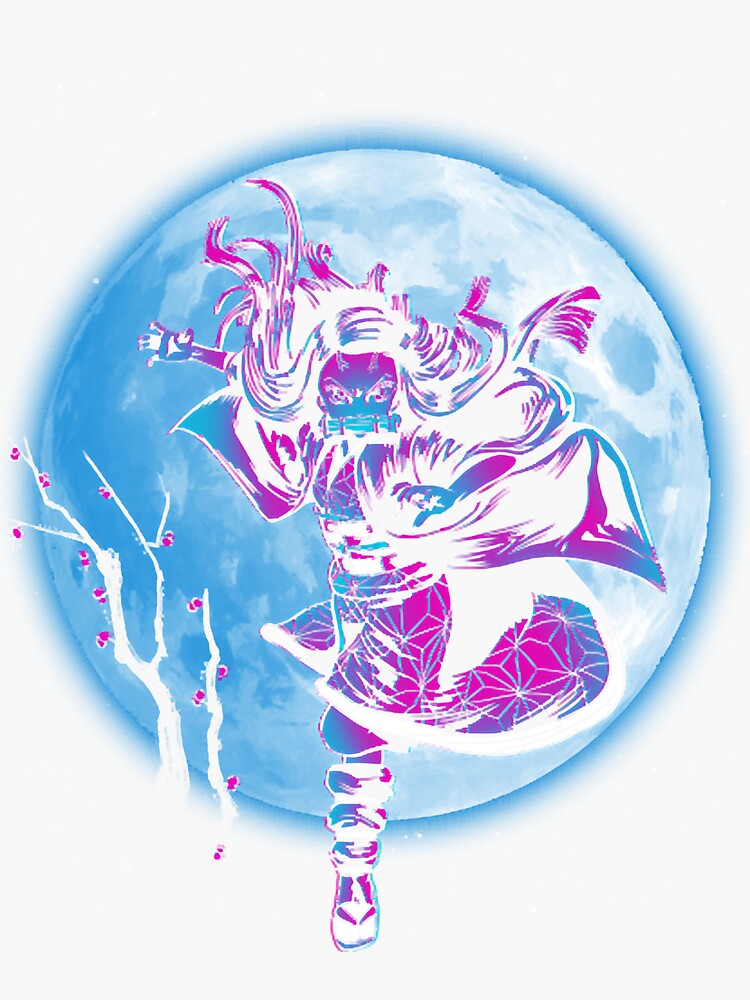 "Nezuko under the moon -Tshirt" Sticker for Sale by EguchiMiyuki ...